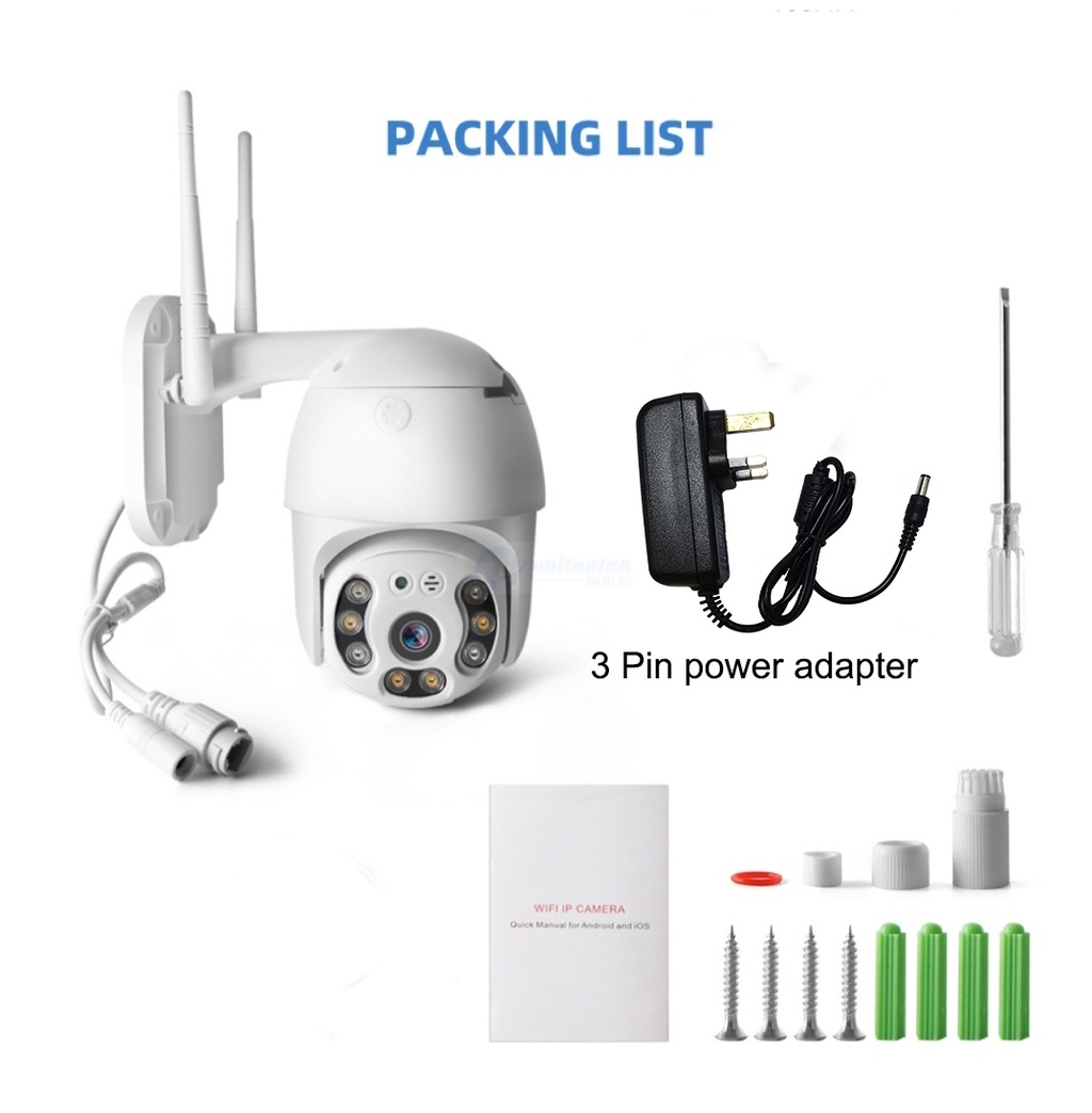 V380 Pro 5MP/2MP Dual Light Rotatable Outdoor Weatherproof PTZ Wireless ...