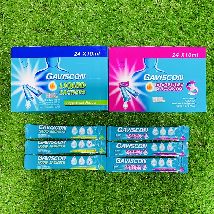 GAVISCON LIQUID SACHETS & DOUBLE ACTION [3PACK X 10ML] | Shopee Malaysia