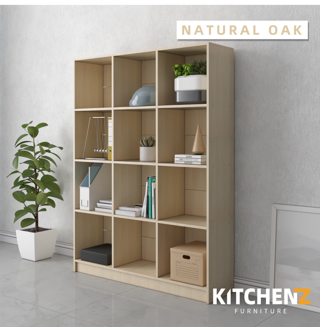KitchenZ Book Shelf Book Rack Buku Rak Divider Cabinet with 12 ...