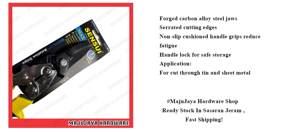 SENSUI 10" 250mm Heavy Duty High Tensile Aviation Tin Snip Cutter SS ...