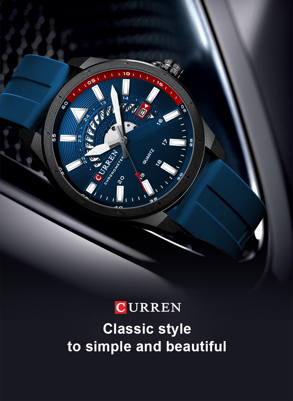 CURREN Jam Tangan Lelaki Original Waterproof Silica Gel Strap Men's ...