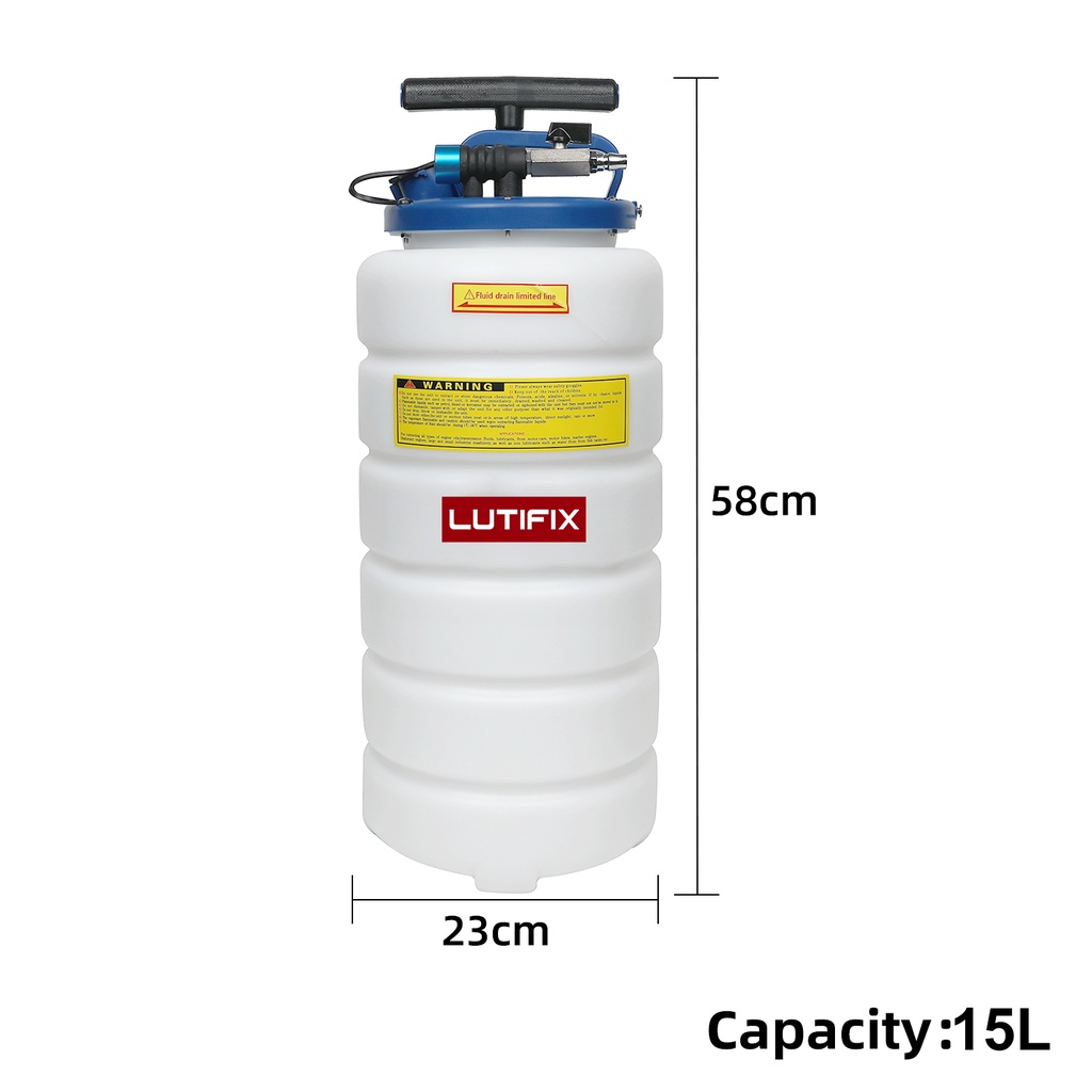 LUTIFIX 15L Pneumatic ＆ Manual Vacuum Oil Fluid Extractor Pump for Car Oil Change Vacuum ...