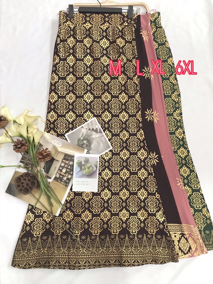 XL /3XL /6XL Kain Songket Mermaid Skirt Stretchable Full Length ...