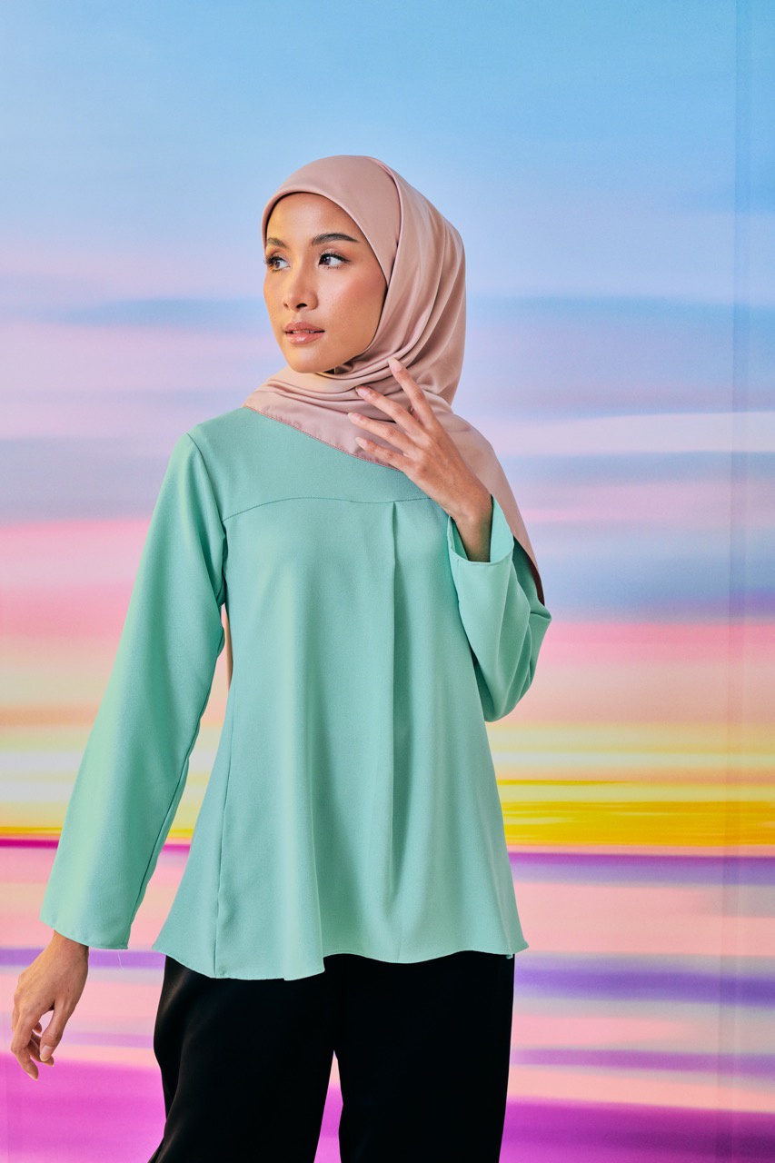 Blouse Women Long Sleeve Plain Blouse Ironless Inaya Loose Fitting ...