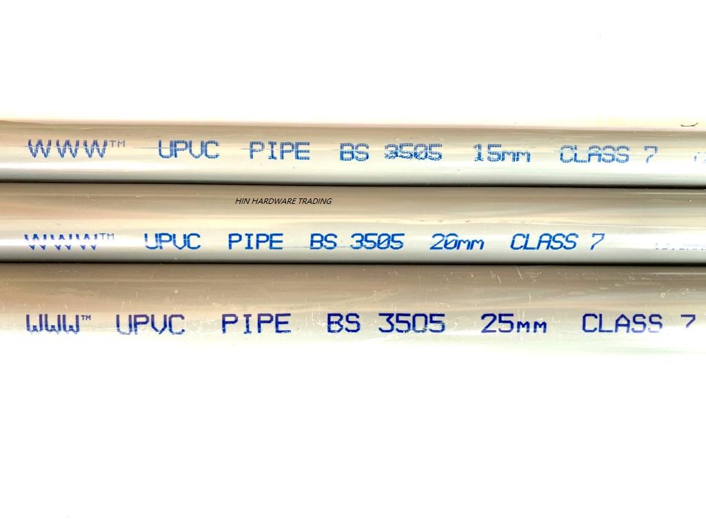 BRAND BBB PVC PIPE CLASS 7 / GREY / PVC PIPE TEBAL / 15mm (1/2") / 20mm (3/4") / 25mm (1 ...