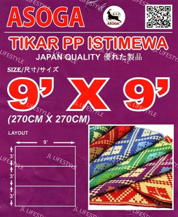 TIKAR PLASTIK TIKAR LIPAT TIKAR RUMPUT TIKAR BENANG 2 LIPAT 3 PICNIC ...