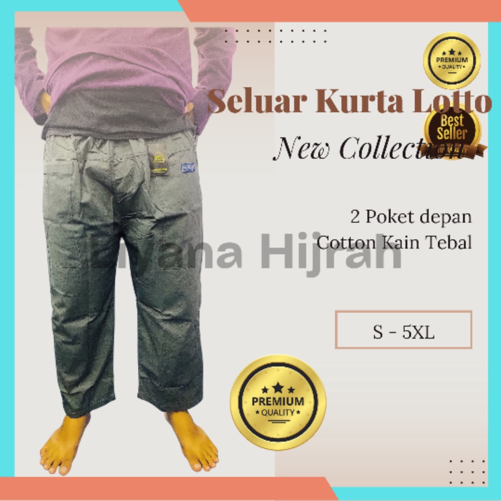 seluar ibadah cutting lotto poket depan zip / seluar solat loto ...