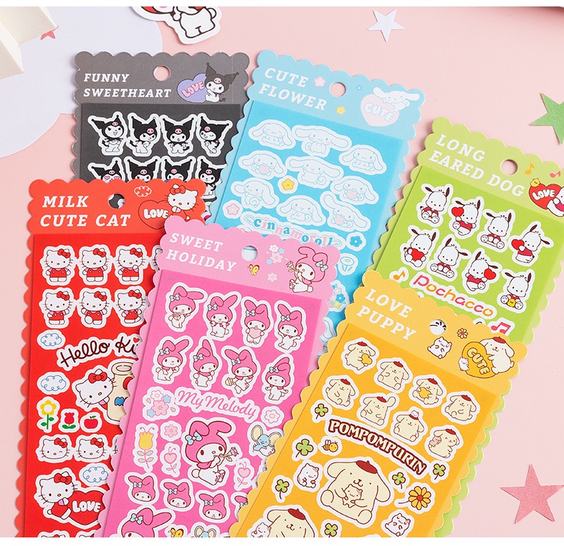 *GC DEALS* Cute Cartoon Sanrio Characters Deco Stickers Sheet DIY ...