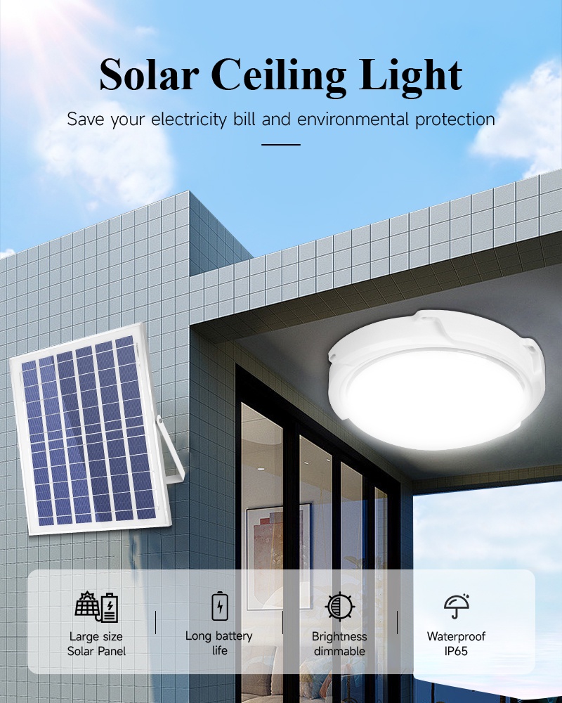 10Y Warranty LED Solar Light Indoor Home Lampu Solar Ceiling Light ...