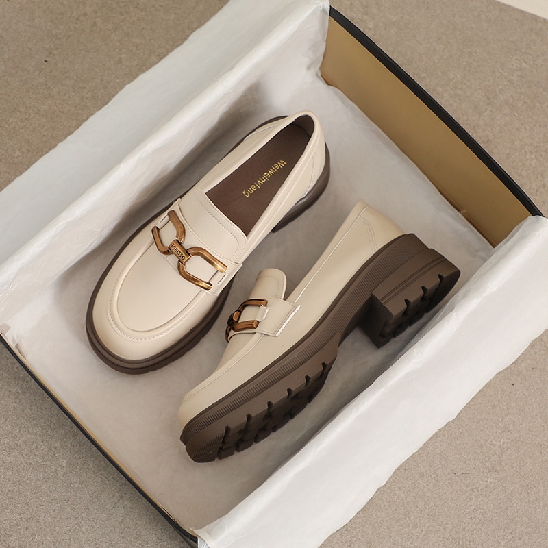 Thick Soled Lefu Shoes Women's New British Style Small Leather Shoes ...