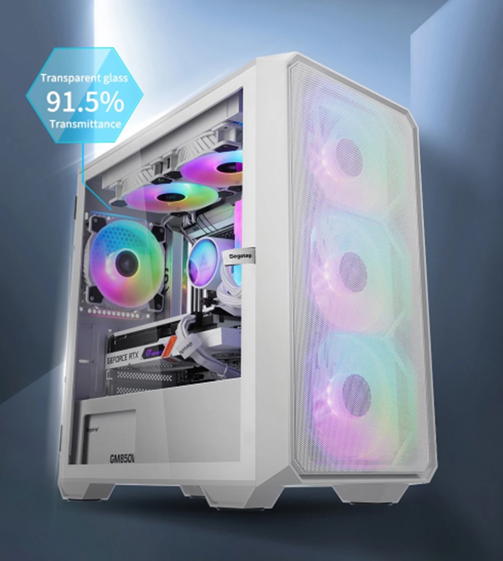 Segotep Alpha Tempered Glass M-ATX Gaming PC Case With 4 Fans - Black ...