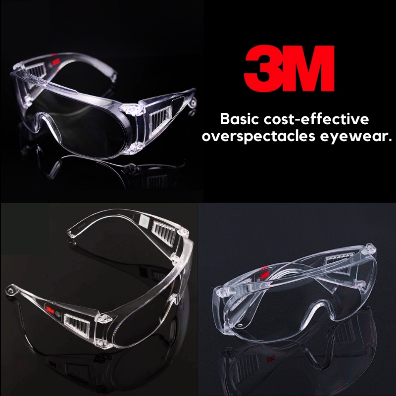 3M 1611 Visitor Safety Glass Goggle Overspectacle | Shopee Malaysia