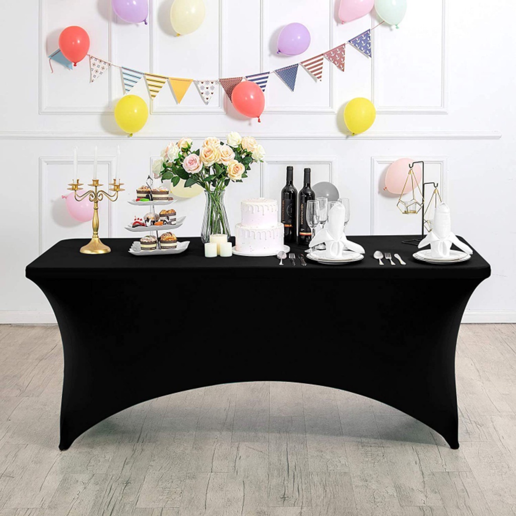 KT WARE Full Elastic Banquet Table Cloth Cover Colorful Stretch Event ...