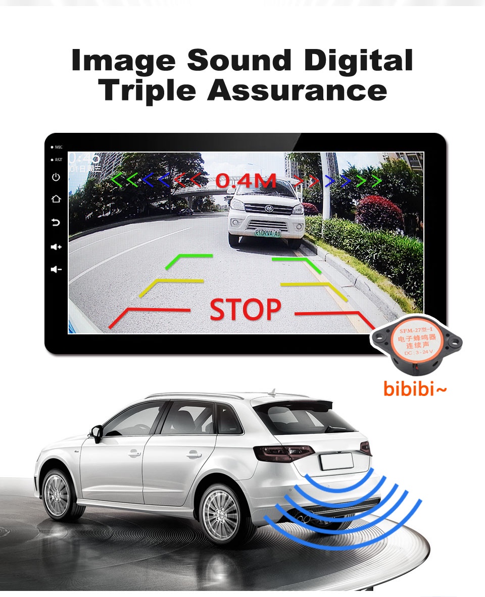 2in1 visual reversing radar fish eye wide-angle lens HD picture quality ...