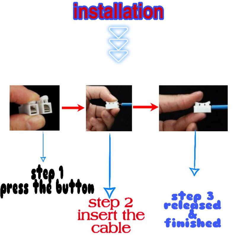 Fast Wire Connector CH2 Reusable Terminal Block Safe Spring Quick ...