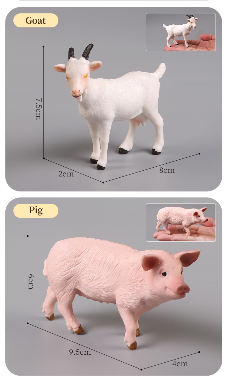 【Spot goods】Rubber Animal Figure Toy for Kids Wild Animals Farm Animal ...