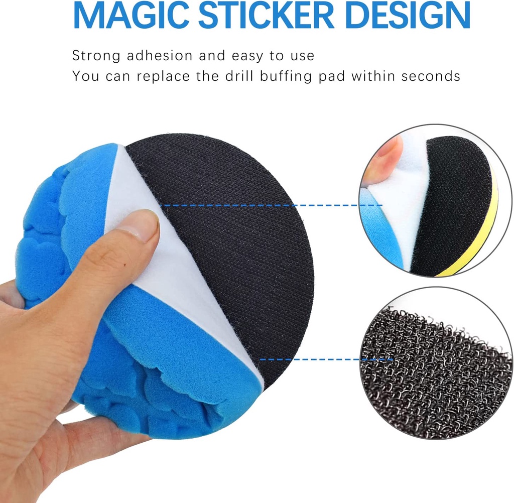 [ 3-7 Inch Span Pengilat Kereta ] Hexagon Flat Foam Polishing Sponge ...