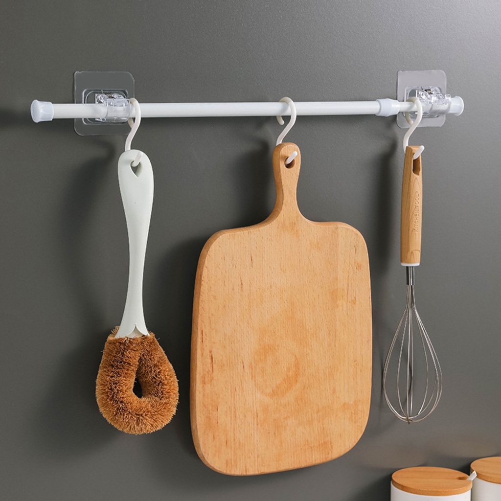 2 Pcs Hanging Rod End Hanging Clips Adhesive Wall Hanging Curtain ...