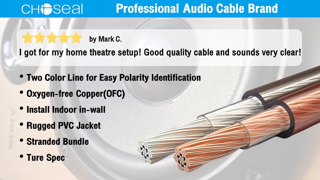 CHOSEAL Speaker Cable Classic Series Pure Copper 100m | Shopee Malaysia