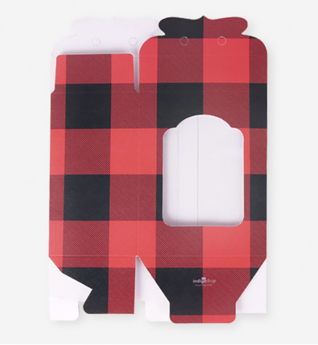 1 psc Red Checkered box Christmas gift packaging decoration box ...