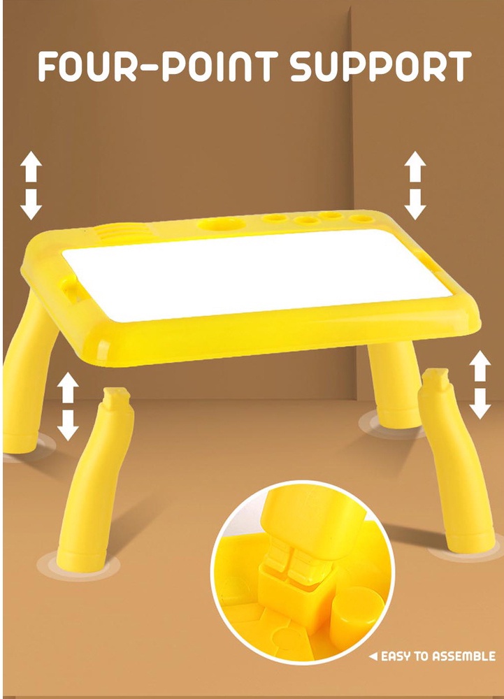 Child Smart Projector Desk With Light & Music Learning Painting Toy ...