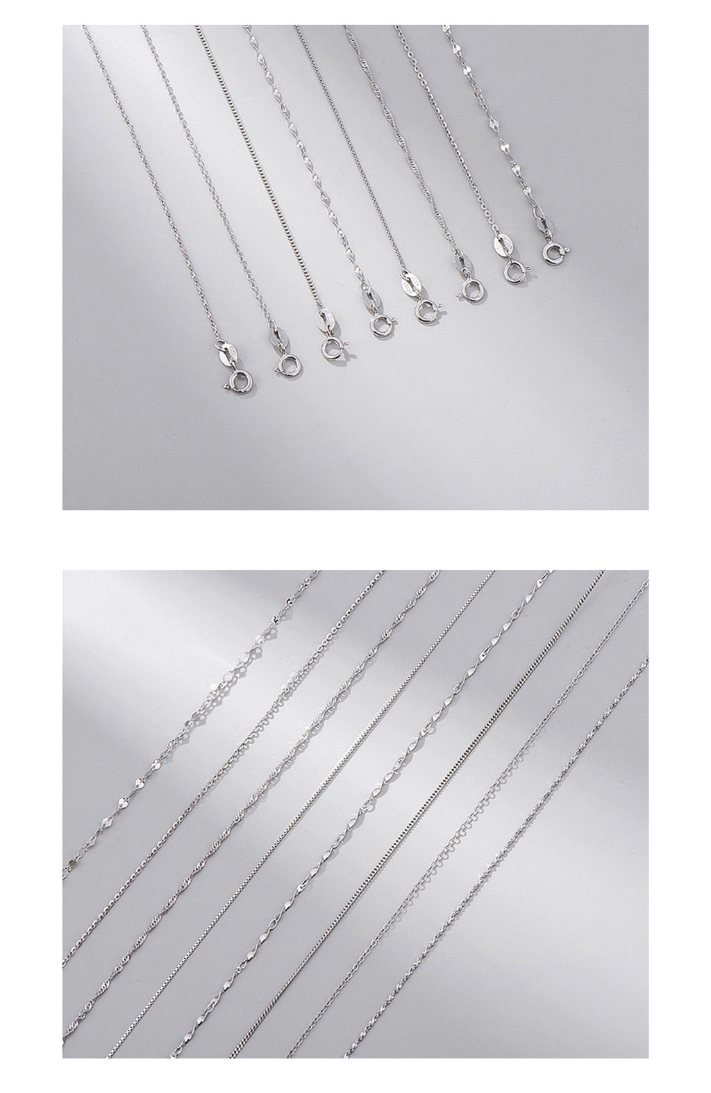 JYJIAYUJY 100% Sterling Silver S925 Necklace Silver Chain 40cm/45cm/50cm Hypoallergenic 1MM ...