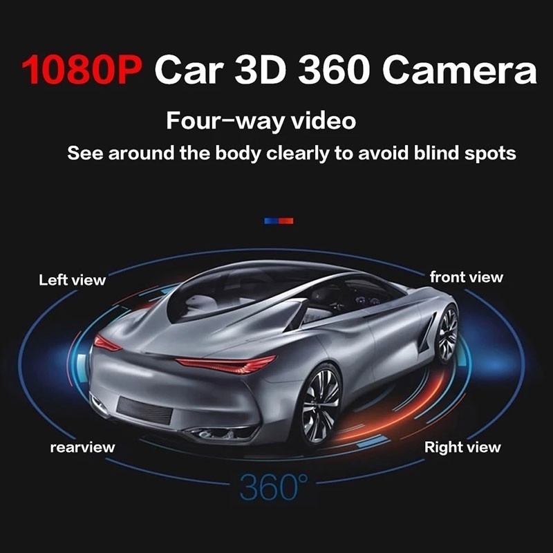 (Malaysia in Stock) HD 3D 360 Camera Car Bird View System 4 Camera 360 ...