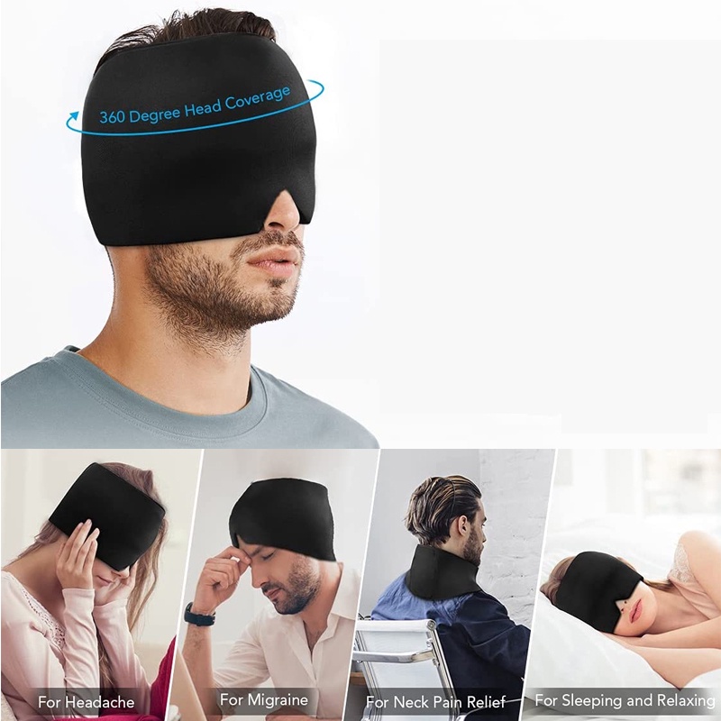 KIPRUN Gel Cold Headache Migraine Relief Cap Head Massager Antistress ...