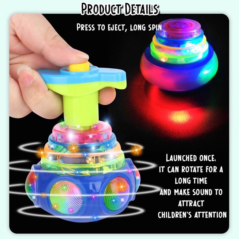 [Little B House] LED Light Shiny Toy Spinning Gyroscope Spinner Fidget ...