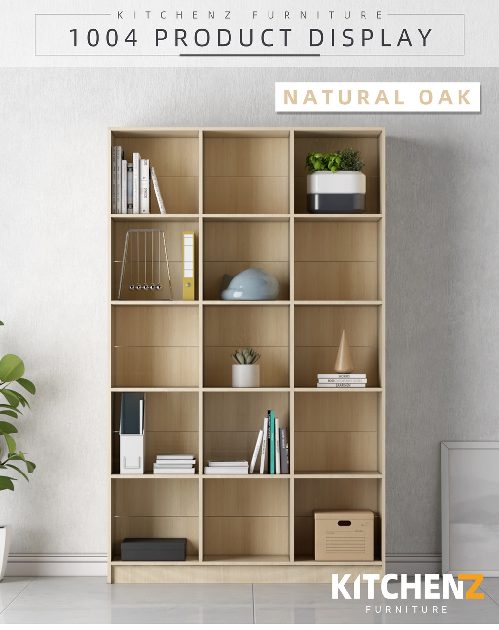 KitchenZ Book Shelf Rack Divider Cabinet with 15 Compartments 1004 ...