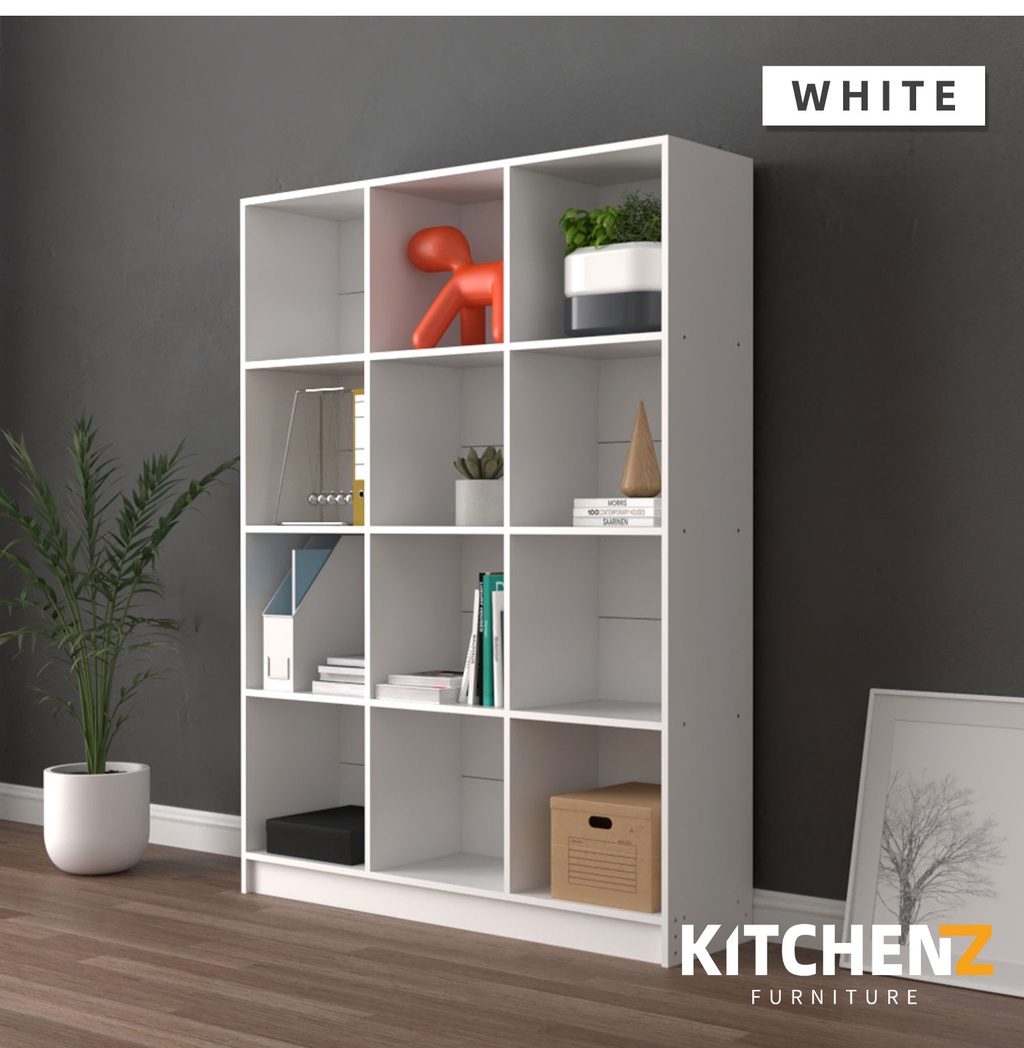 KitchenZ Book Shelf Book Rack Buku Rak Divider Cabinet with 12 ...