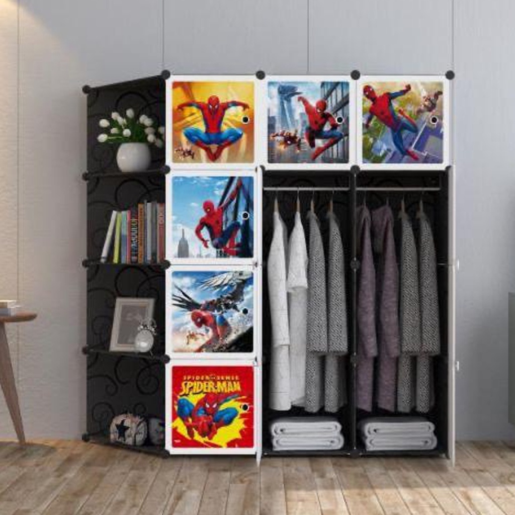 MKCUBE [NEW ARRIVE] Kids Spiderman Clothing Wardrobe Cube Bedroom DIY ...