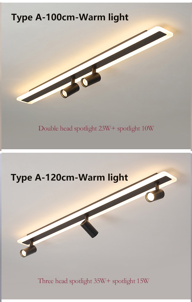 LED Track Ceiling Lamp With Spotlight Long Strip Ceiling Light for ...