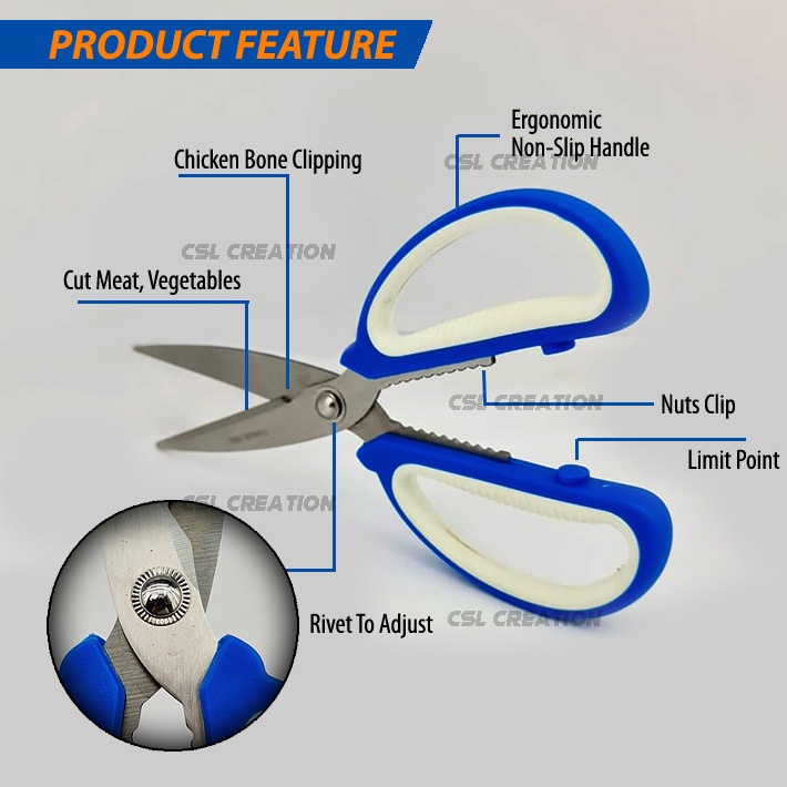 STAINLESS STEEL MULTIPURPOSE SCISSORS OFFICE AFFAIRS STUDENT SCISSOR ...