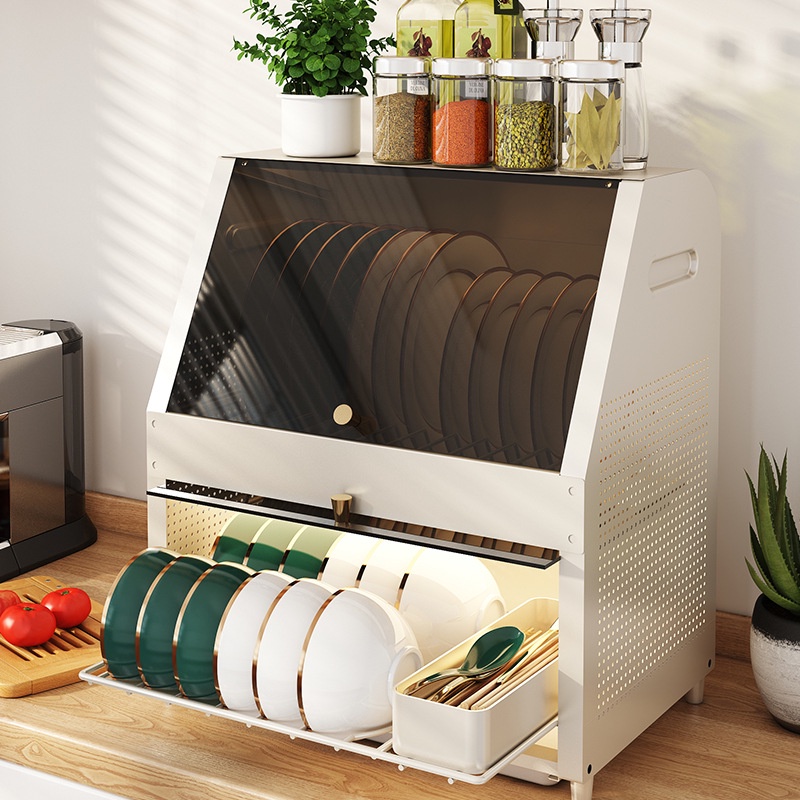 JK Home Rak Pinggan Mangkuk Bertutup Besi Seal Dish Rack with Door Dust ...
