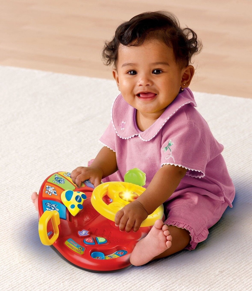 Vtech Tiny Tot Driver Stelling Wheel Lights Musical Sound Early ...