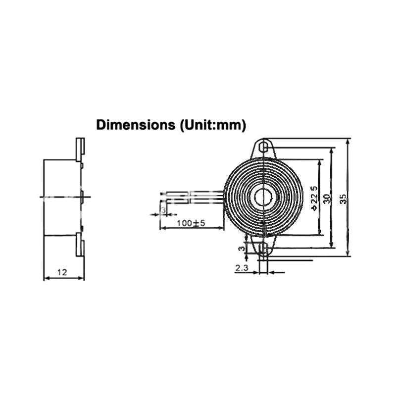 DC3-24V SFM-20B Active Piezoelectric Buzzer Long Continous Beep Tone ...