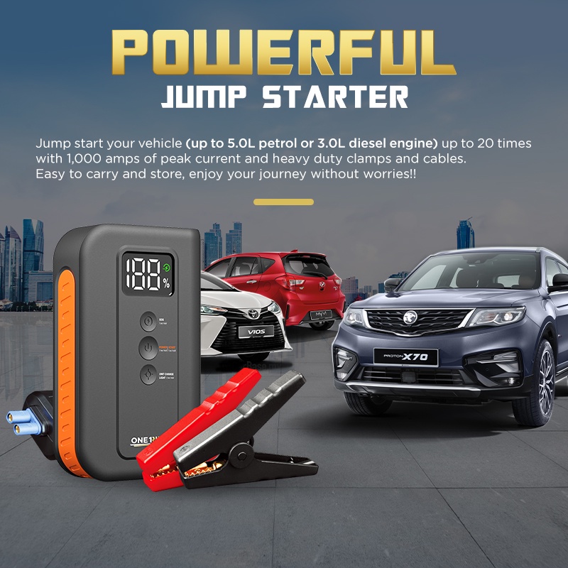 [NEW] ONERIDE 3 IN 1 Jump Starter Power Bank 30W PD Portable ...