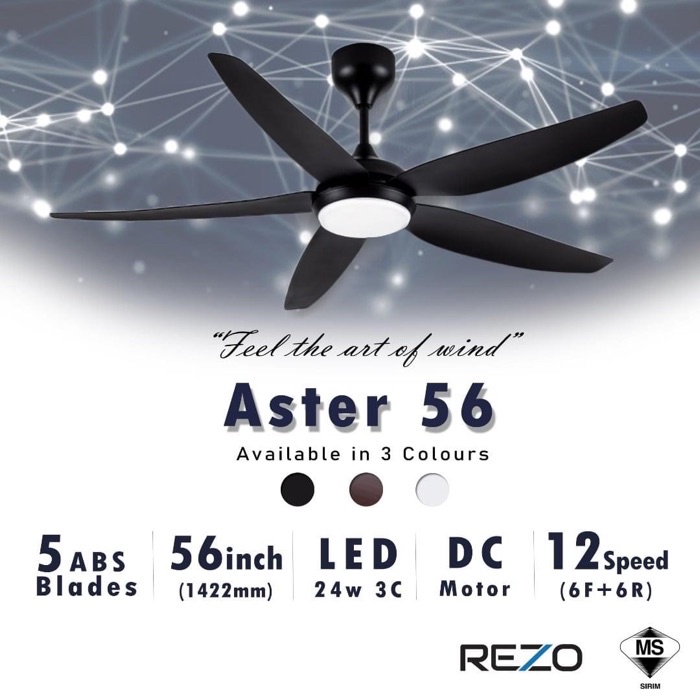 REZO ASTER 56”/42” Remote Control 5 Blades WITH 3 COLOUR LED LIGHT Baby ...