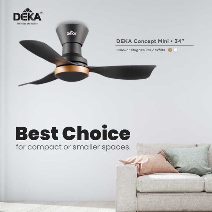 Deka Concept Mini 22” 34” 42” DC motor kitchen Mini Ceiling fan / Kipas ...