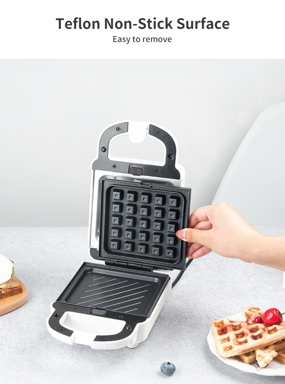 Simplus Sandwich Waffle Maker|Multi-Use Breakfast Bread Toaster Maker ...