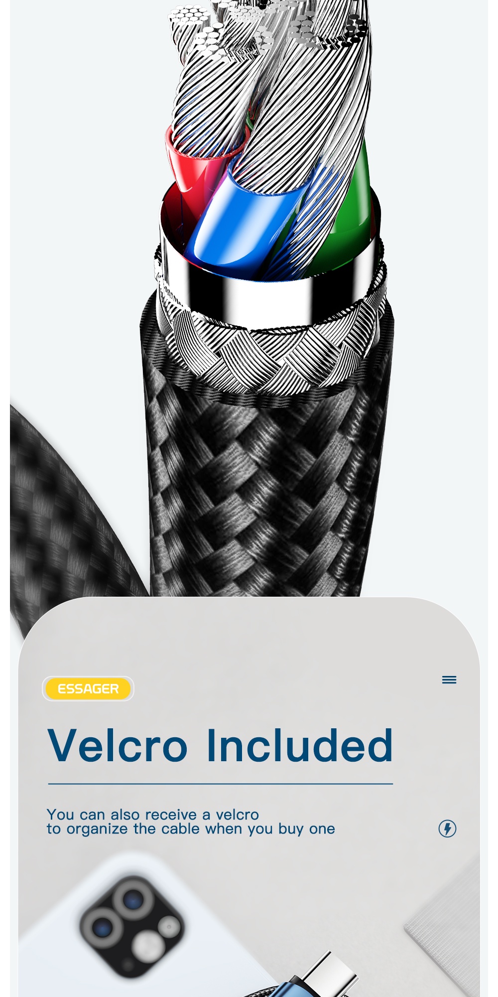 Essager 120W Super Fast Charge Type-C Cable 6A Quick Charge USB Cable ...