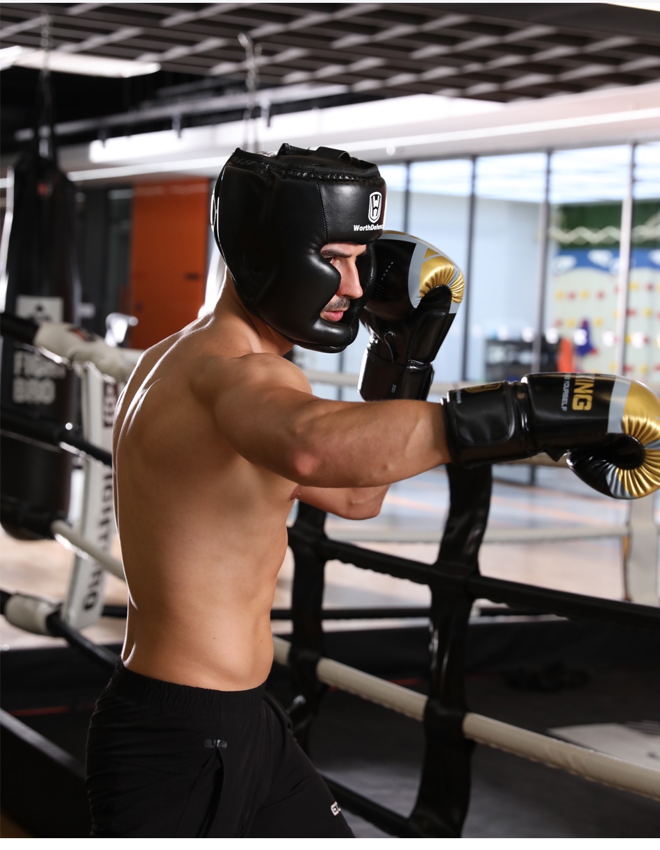 Worthdefence Kick Boxing Helmet PU Karate Muay Thai Guantes De Boxeo ...
