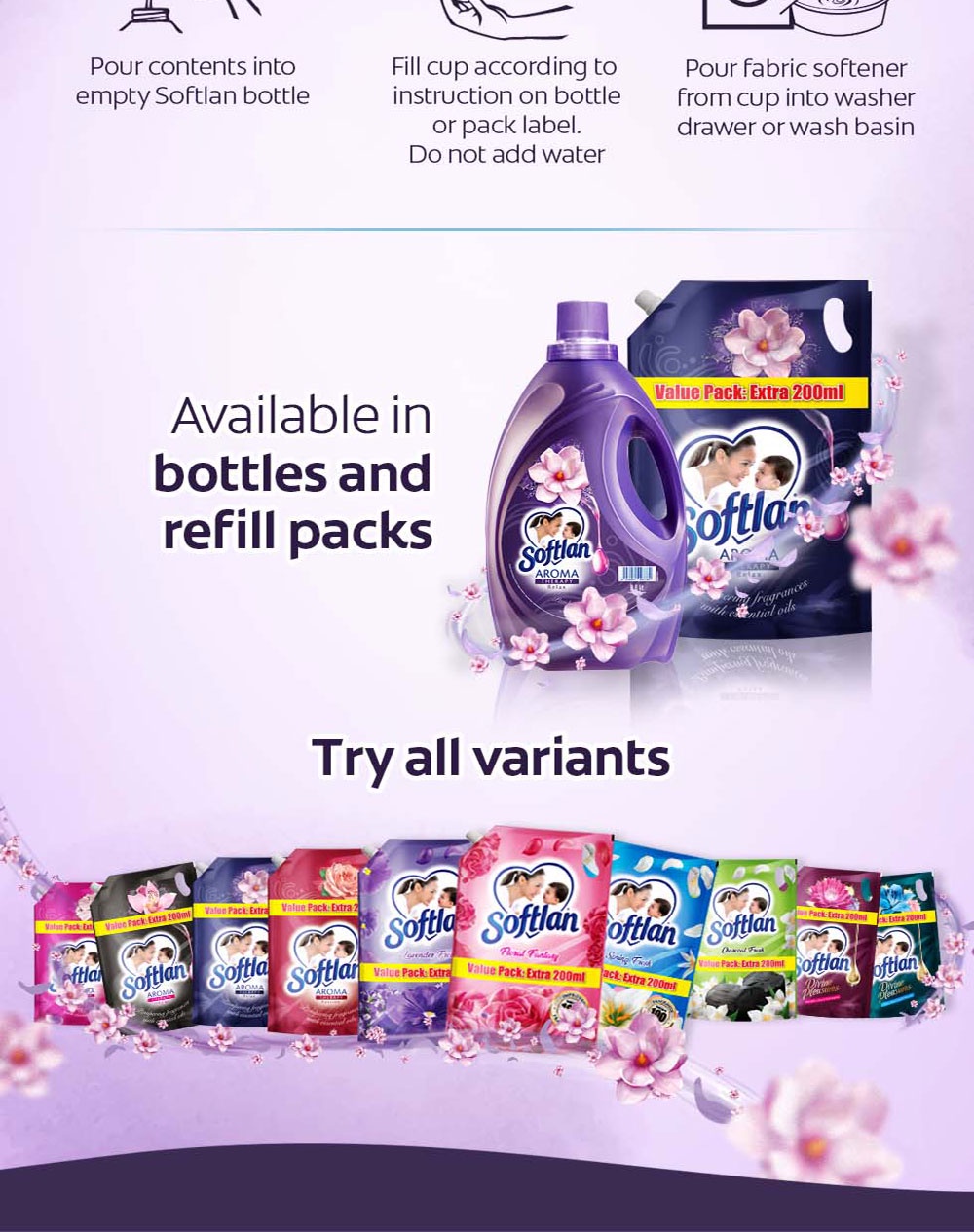 Softlan Aroma Therapy Relax (Purple) Fabric Softener 1.5L Refill ...
