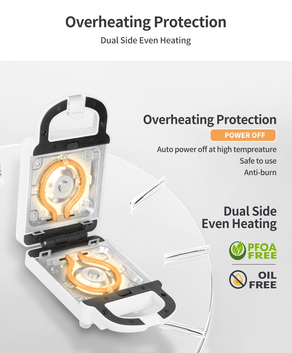 Simplus Sandwich Waffle Maker|Multi-Use Breakfast Bread Toaster Maker ...