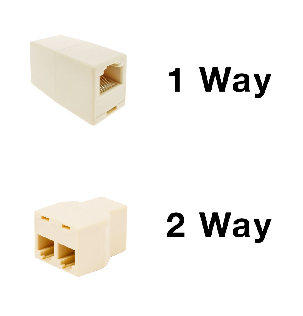 RJ11 1 Way / 2 Way / 3 Way / 4 Way In-Line Coupler 4 Conductor Splitter ...