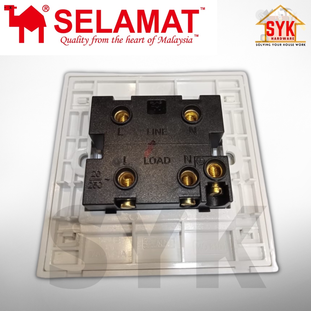 SYK Selamat MQ8101 MQ-8101 20A 250V 1 Gang Double Pole Heater Air ...