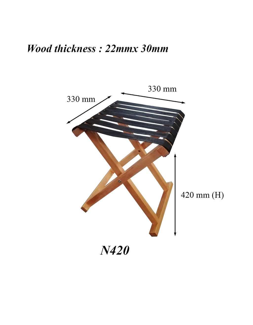 Foldable Wooden Stool Hiking Camping Fishing Stool with Nylon Strap ...