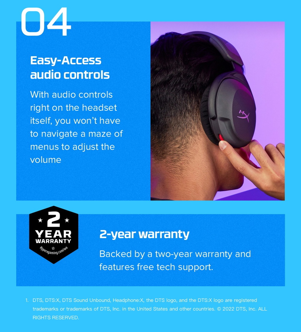 HYPERX CLOUD STINGER 2 CORE DTSX PC GAMING HEADSET (683L9AA) | Shopee Malaysia