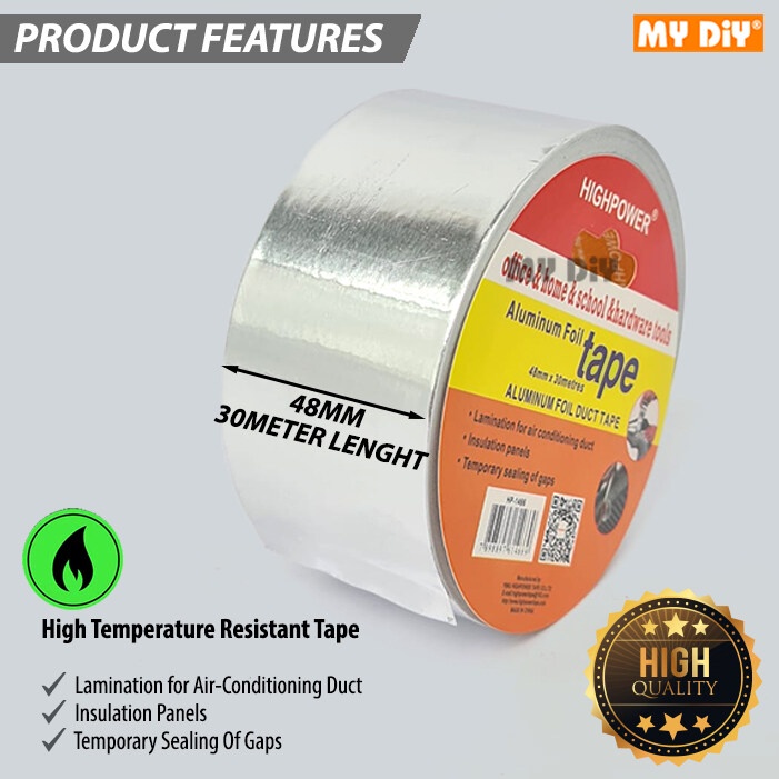 Aluminium Air Duct Tape 48MM X 30MHigh Quality 30M Aluminium Foil Duct ...